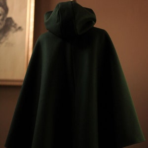 Womens Dark Green Wool Cape - Etsy