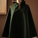 Womens Dark Green Wool Cape - Etsy