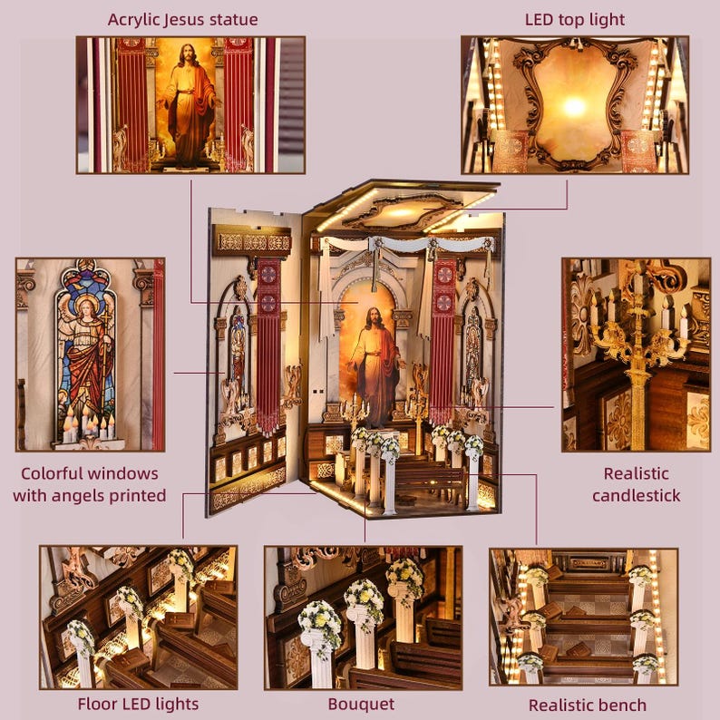 Jesus Christ Cathedral DIY Book Nook Kit: Miniature Prayer Room ...