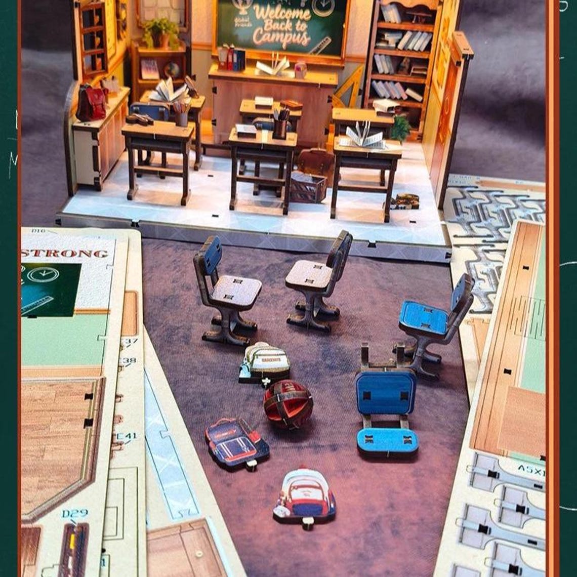 DIY Miniature School Classroom Dollhouse Kit: Back to Campus Holiday ...