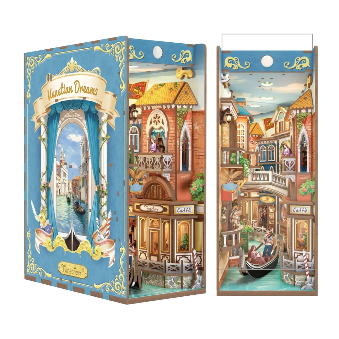 DIY Book Nook Kit Venetian Dreams Miniature Bookshelf Insert Venice ...