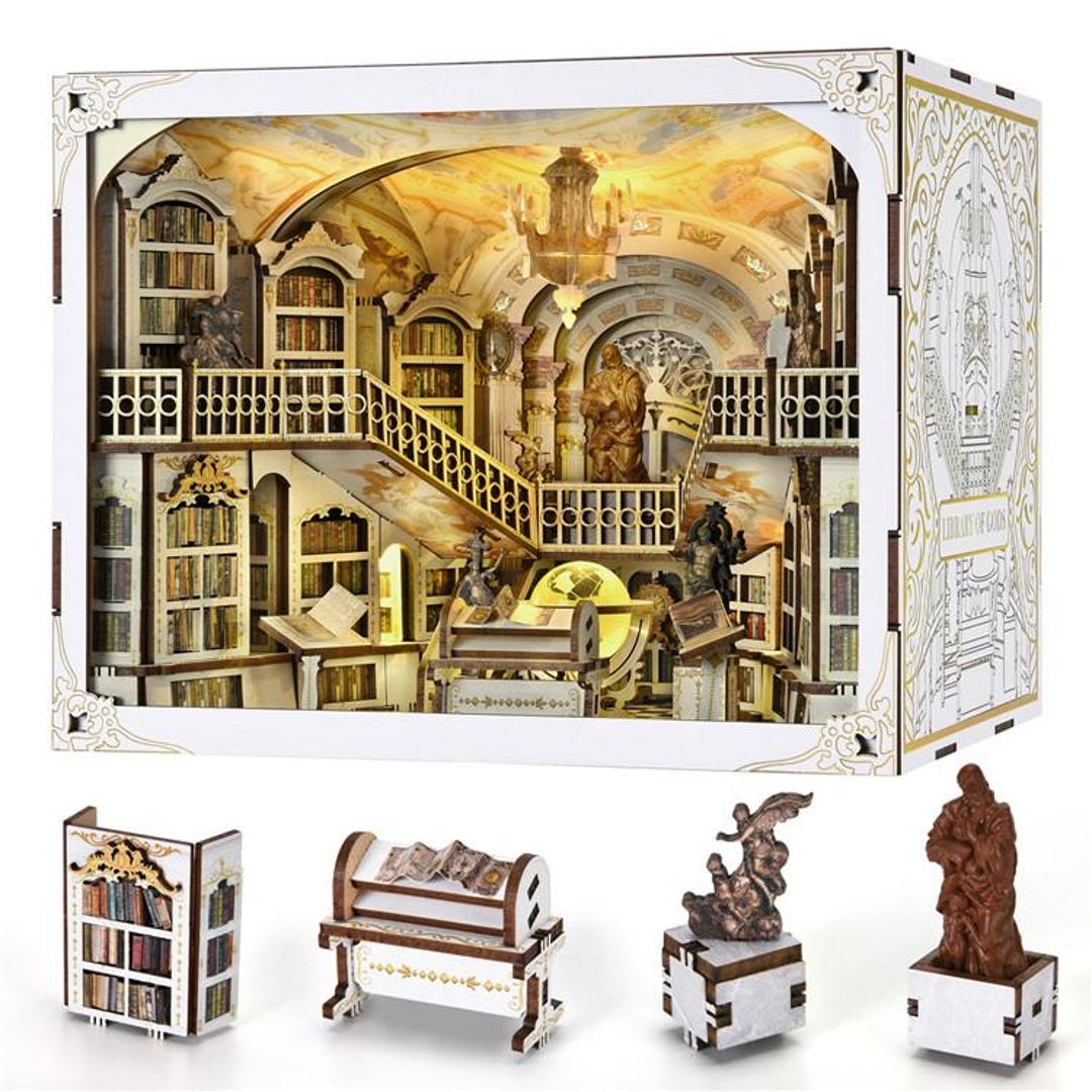 Library of Gods DIY Book Nook Kit: Mythical Bookshelf Insert - Etsy