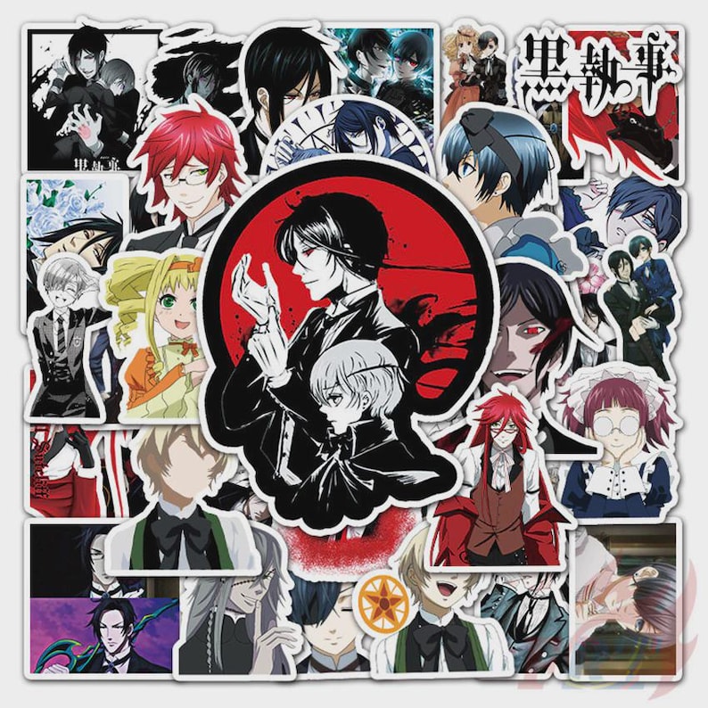 50 Anime Black Butler Sticker Pack for Laptop | Water Bottle | Skate ...