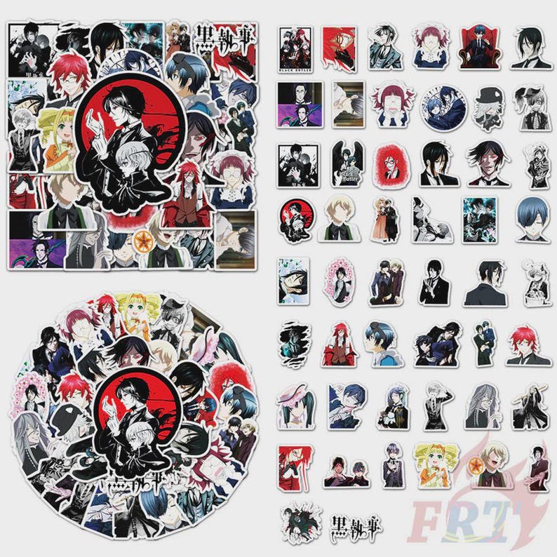 50 Anime Black Butler Sticker Pack for Laptop | Water Bottle | Skate ...