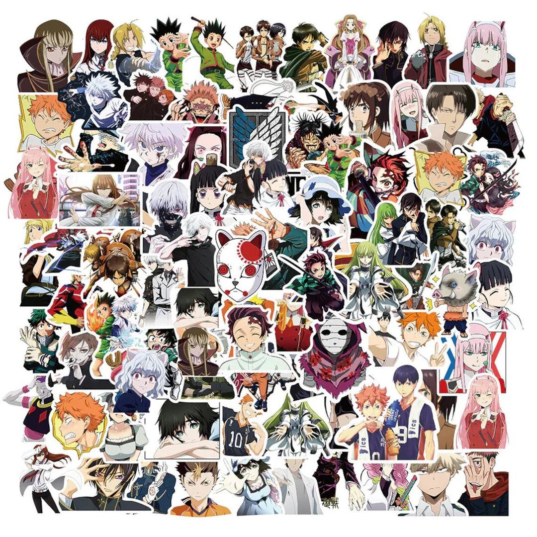 50 Mixed Anime Sticker Pack | Set of 50| Waterproof Vinyl Stickers ...