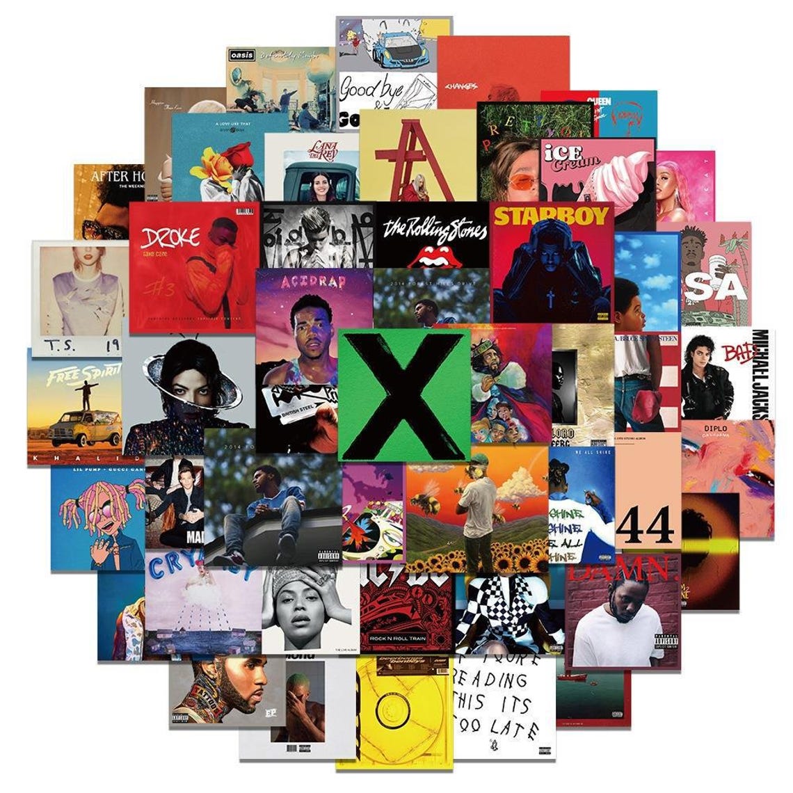 100 Music Album Cover Sticker Pack for Laptop | Water Bottle ...