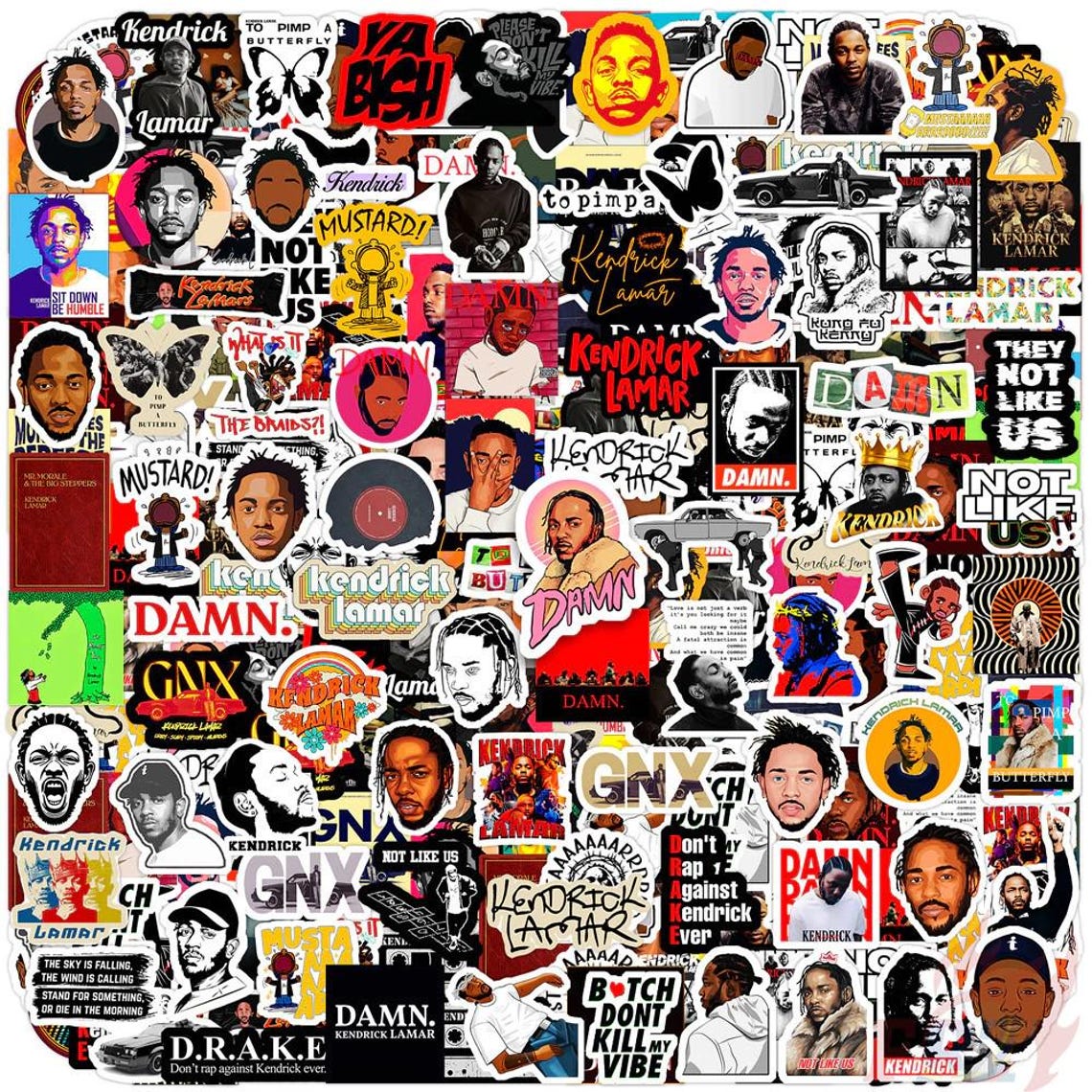 110 Assorted Singer Sticker Pack for Water Bottle | Mini Size Version ...