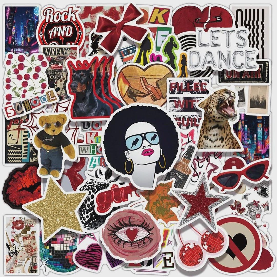 100 Downtown Girly Aesthetic Sticker Pack| Y2K Stickers | Retro ...