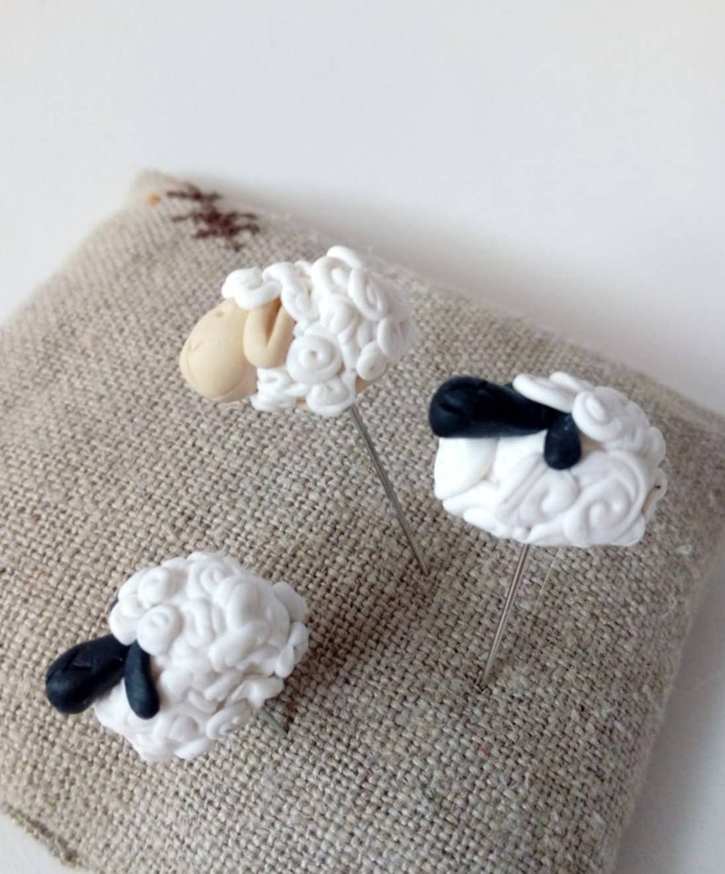 Decorative Clay Sheep Pins for Sewing | Etsy