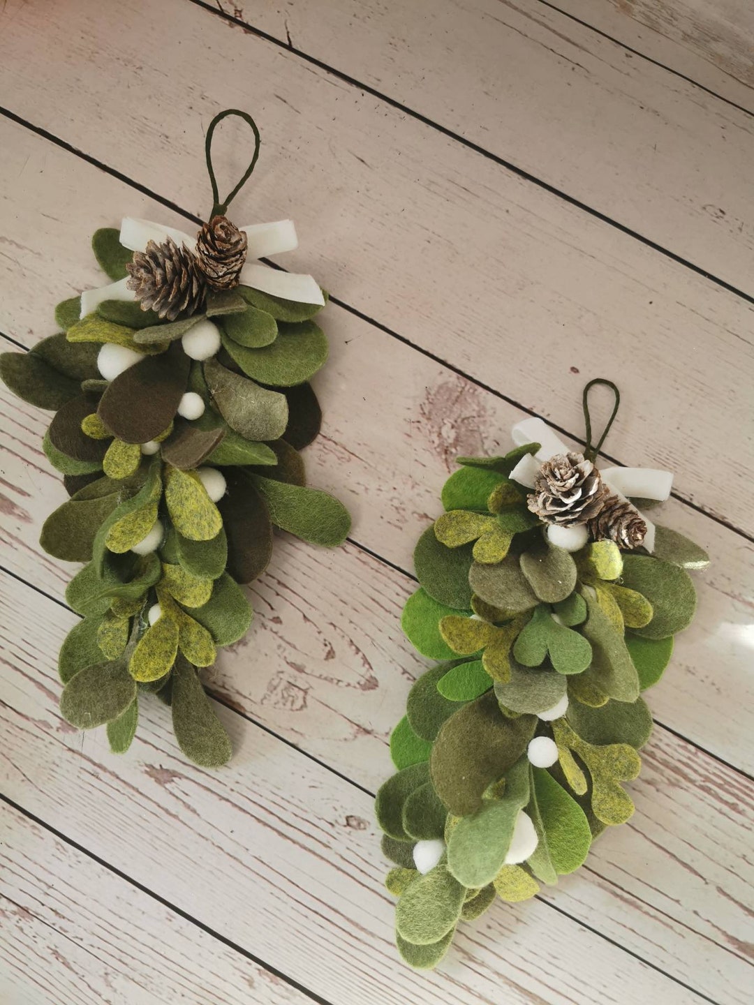 Felt Mistletoe Christmas Decorations FM01 - Etsy