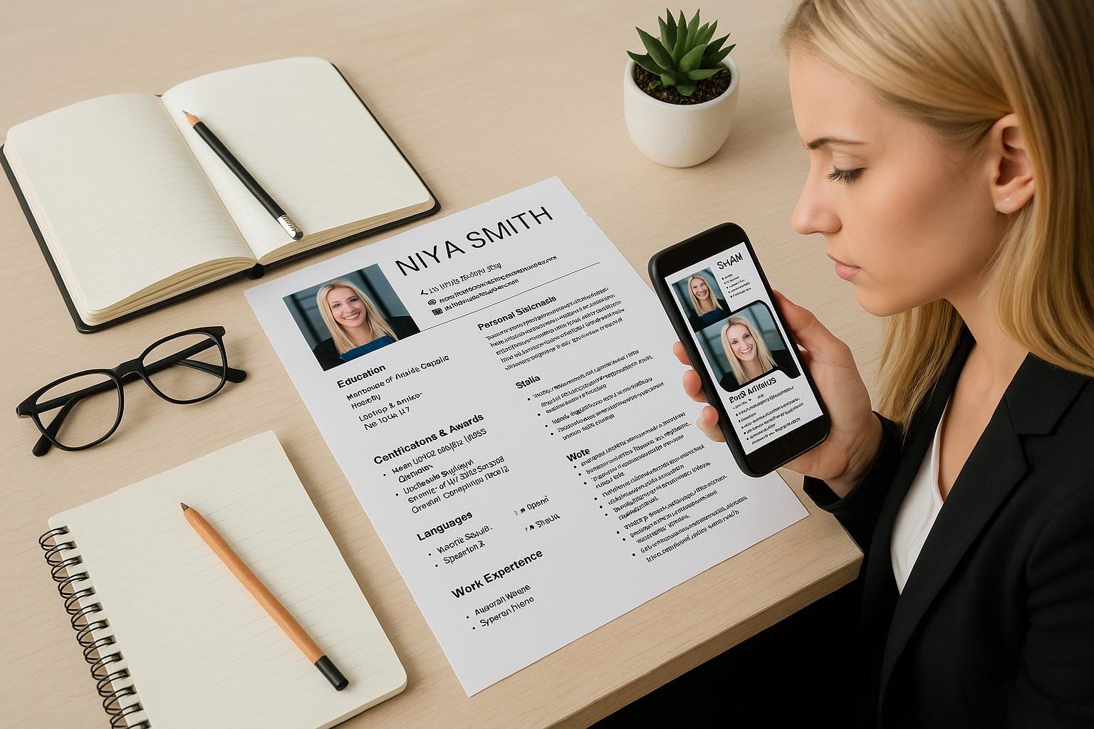 Editable Professional Resume Template – Editable Canva CV – Modern ...