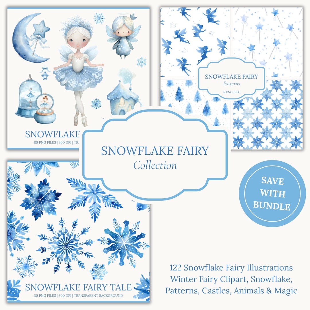 Winter Fairy Tale Clipart, Frozen Princess & Animals, Ice Castle ...