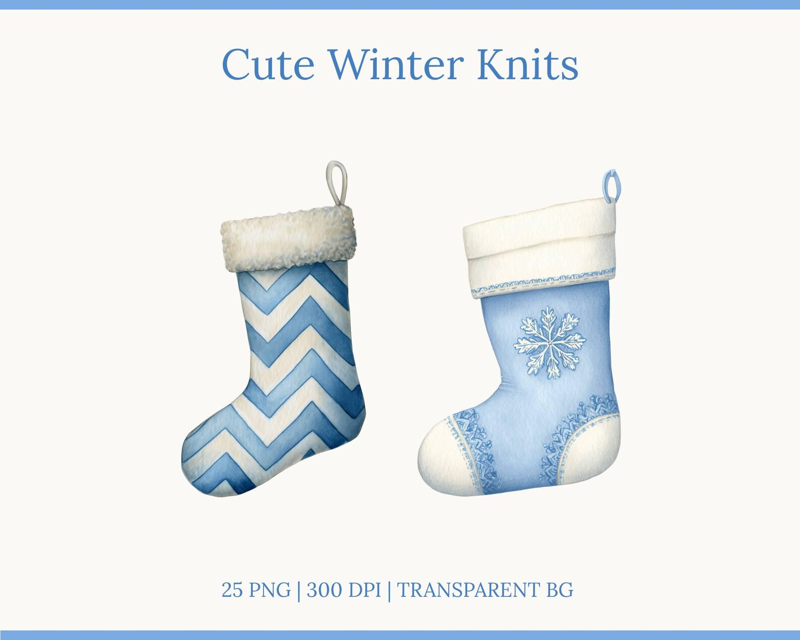 Cute Winter Knit Clipart, Watercolor Hat Scarf Mittens PNG, Cozy ...
