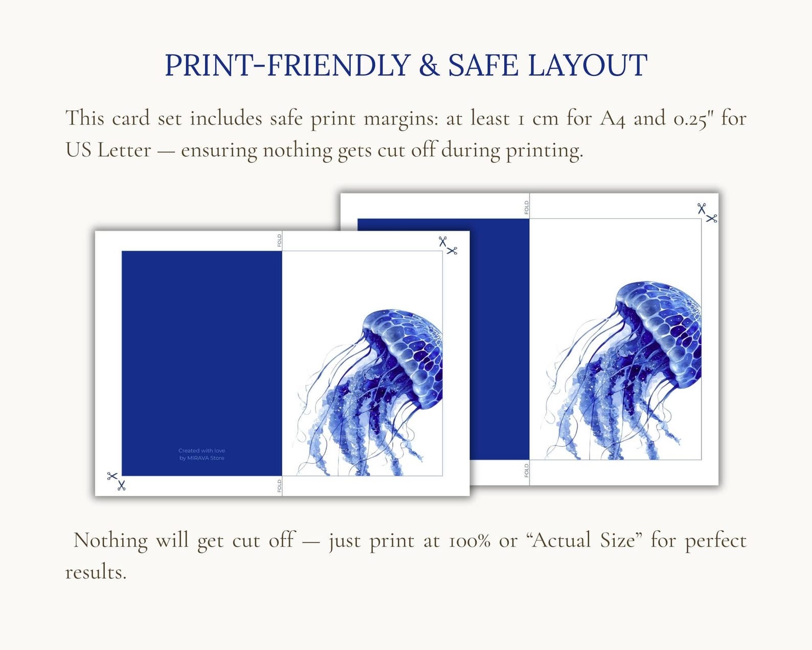 Watercolor Jellyfish Greeting Card: Printable Nautical Design (digital ...