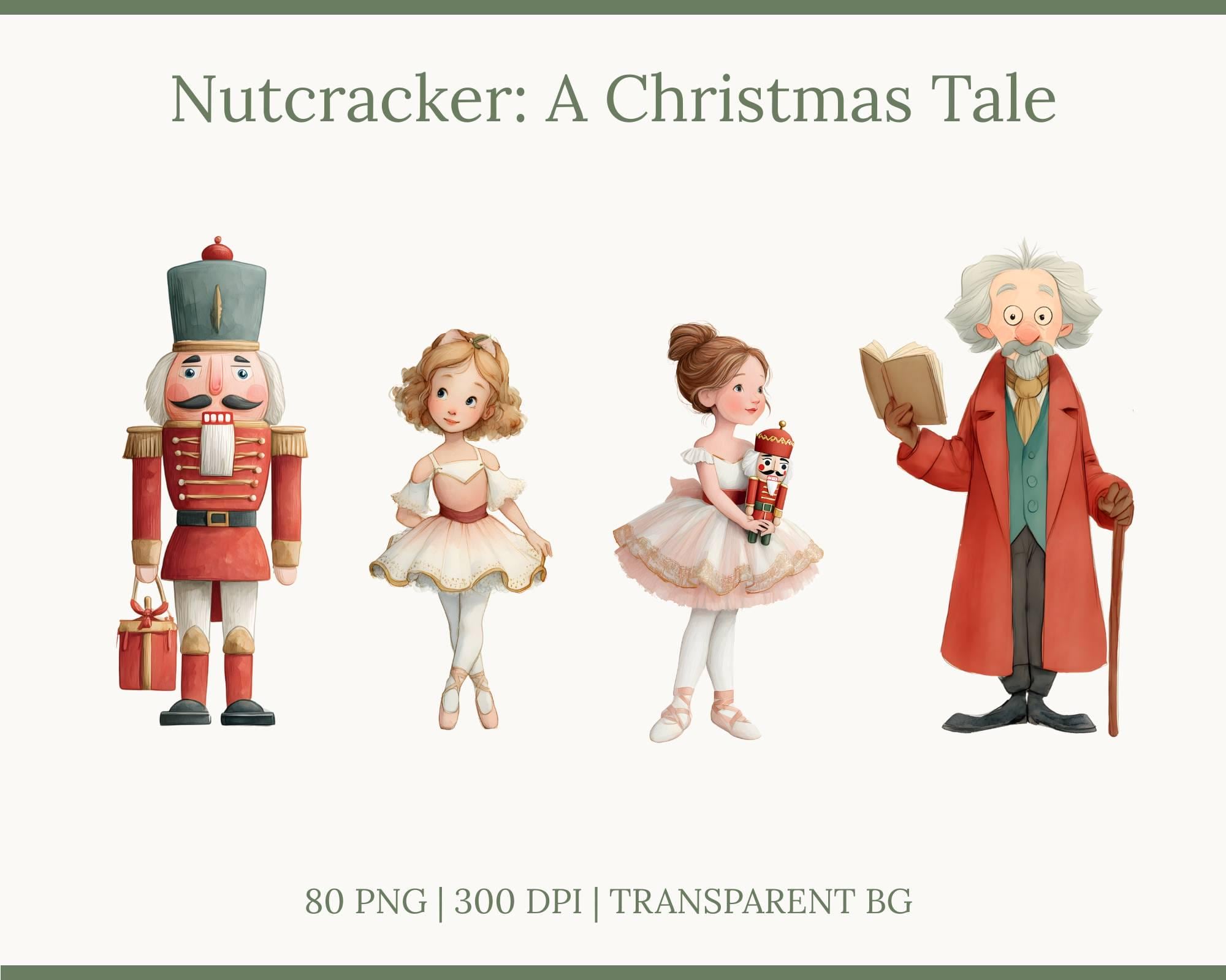 Cute Christmas Nutcracker Clipart, Watercolor Ballerina, Mouse King ...