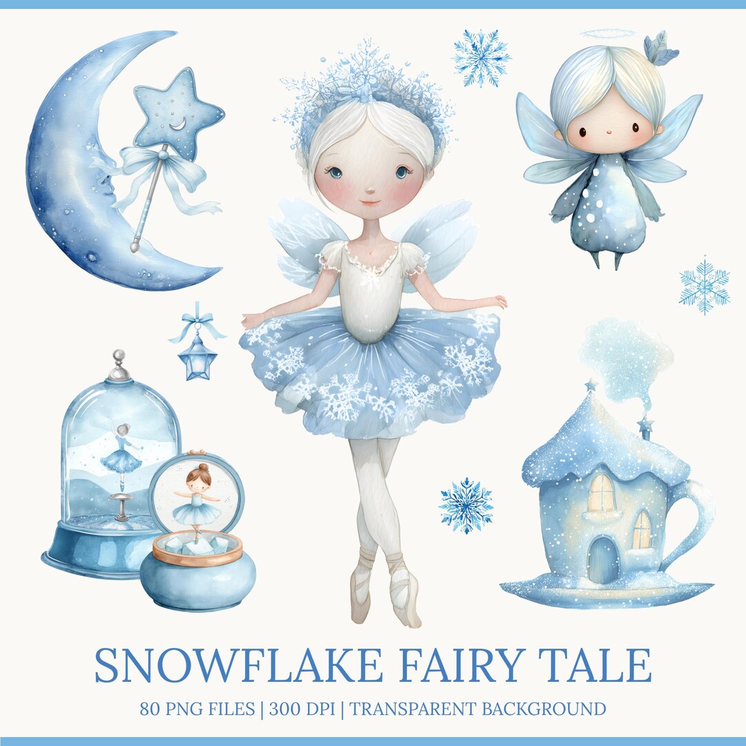 Winter Fairy Clipart, Snow Fairy Tale PNG, Winter Princess, Animals ...