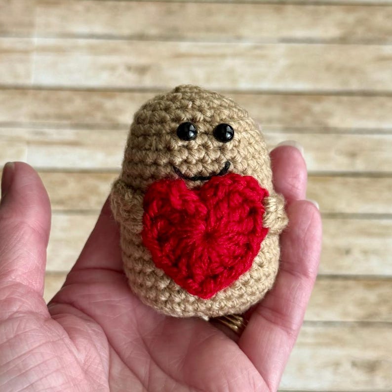 Crocheted Emotional Support Potato Plush – Desk Buddy Encouragement ...