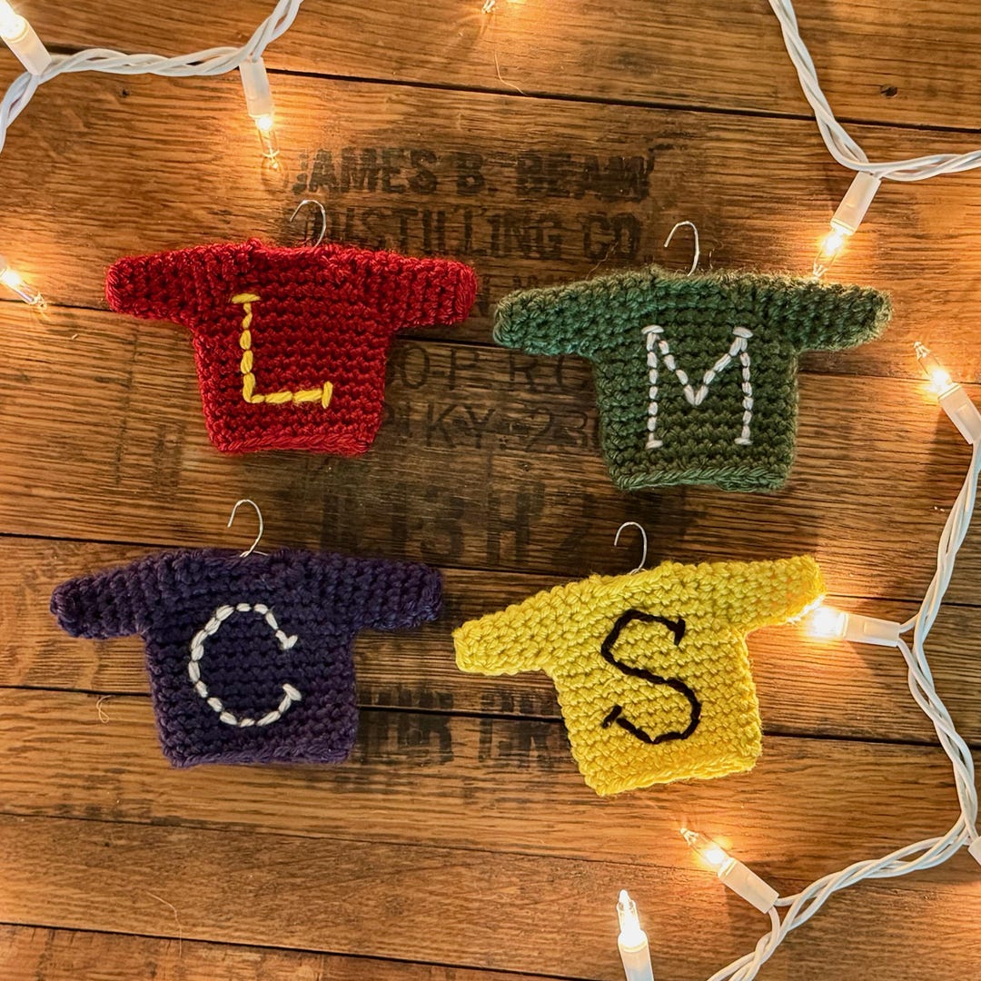 Personalized Crochet Mini Sweater Ornament – Wizard Inspired Christmas ...