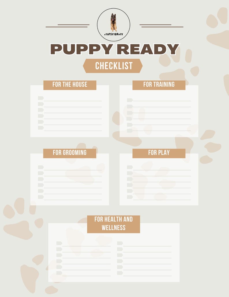 Puppy Ready Checklist - Etsy