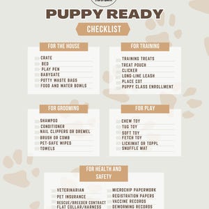 Puppy Ready Checklist - Etsy