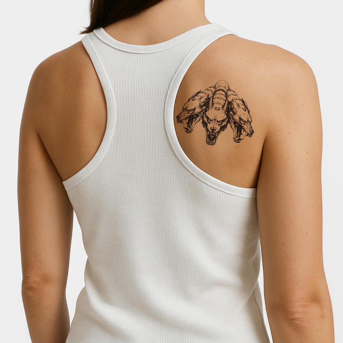 Cyber Cerberus Tattoo Flash Set – Mechanical Three-headed Dog Designs ...