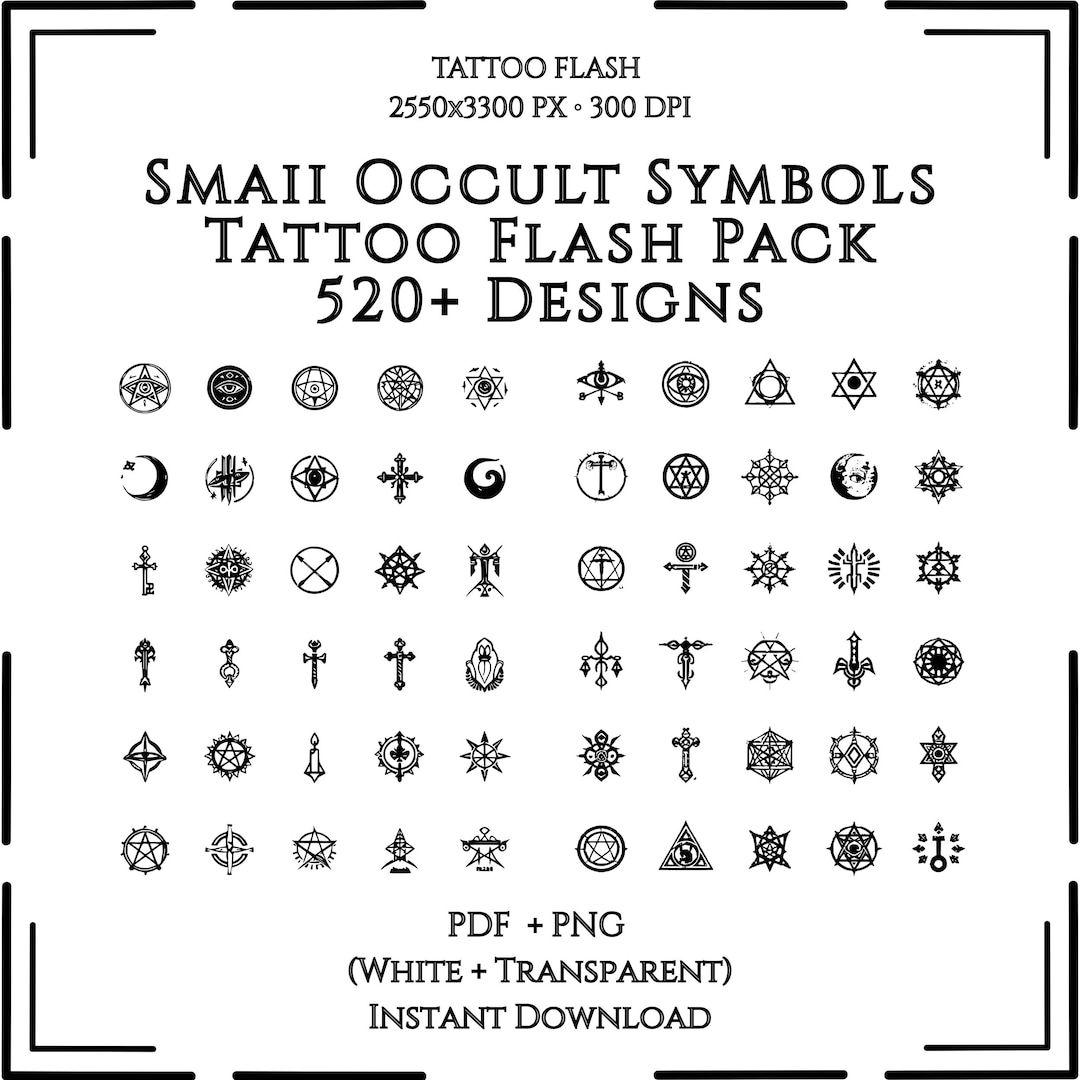 Small Occult Symbols Tattoo Flash – Mini Esoteric Sigils, Witchcraft ...