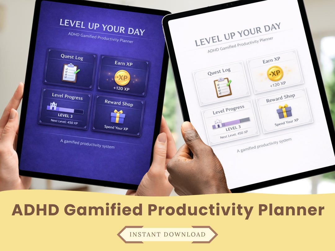 ADHD Gamified Productivity Planner | Level up Your Day | XP Task ...