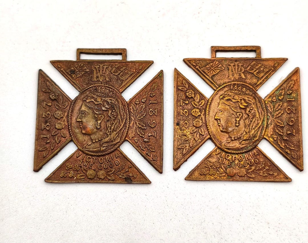2 Antique Queen Victoria Commemorative Diamond Jubilee Medals 1897 - Etsy