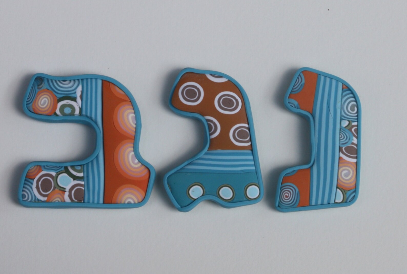Personalized Hebrew Letters, Millefiori Polymer Clay, Wall Decor ...