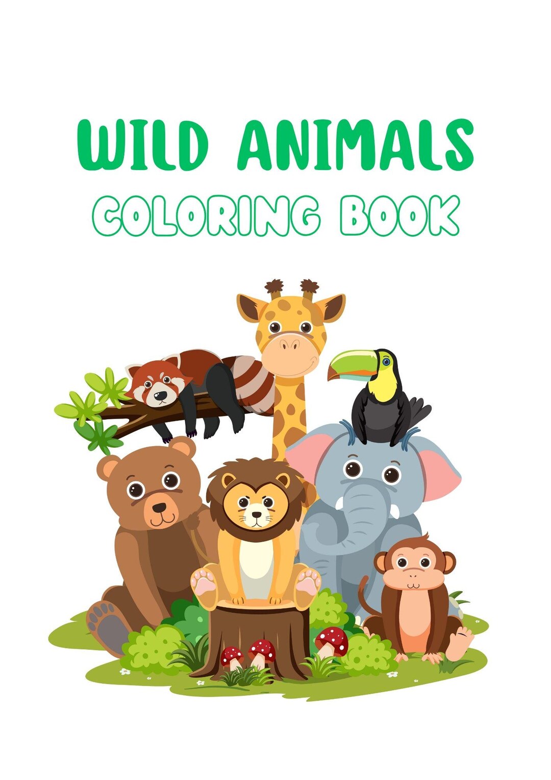 Coloring Book,wild Animals - Etsy