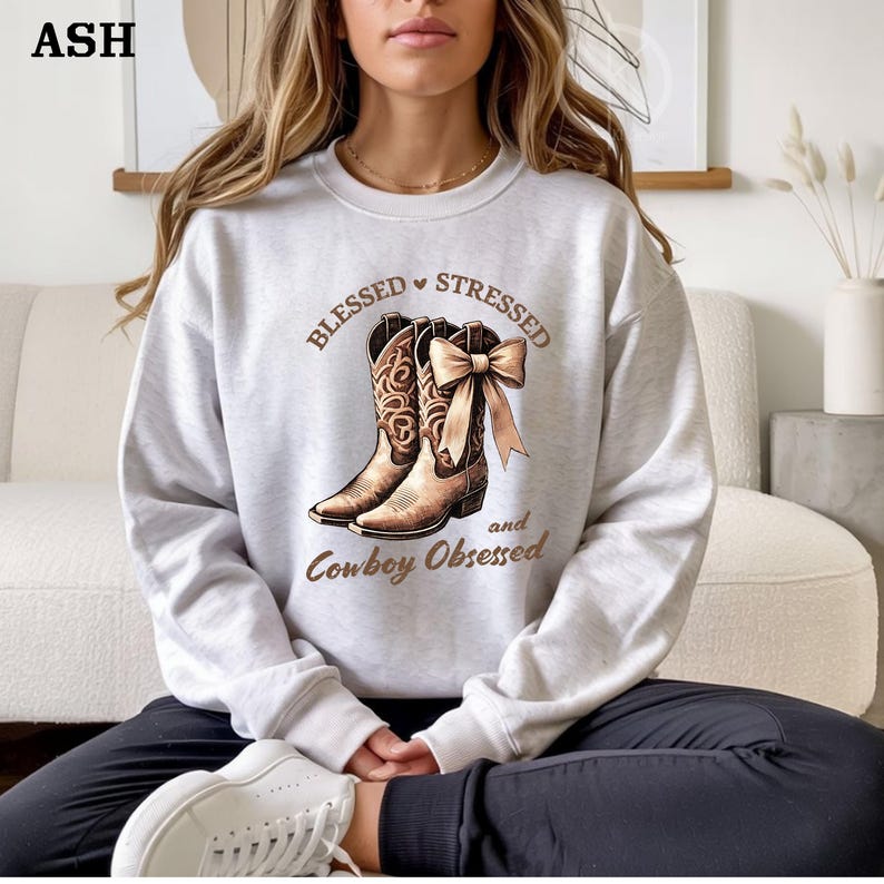 Blessed Stressed and Cowboy Obsessed Shirt, Western Cowgirl Graphic Tee ...