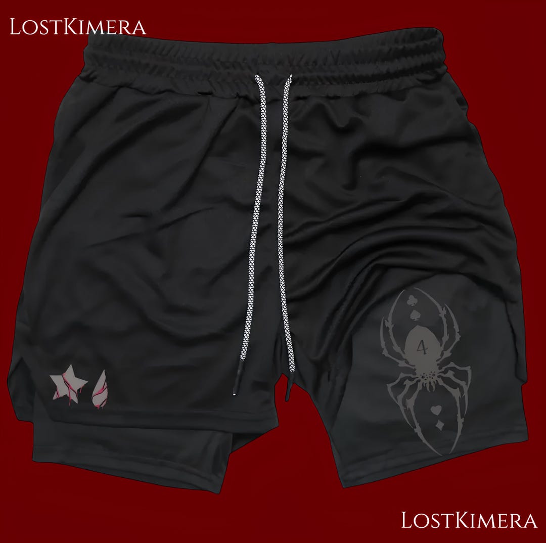Anime Gym Hunter X Hunter Spider Compression Shorts,anime 2 in 1 Gym ...