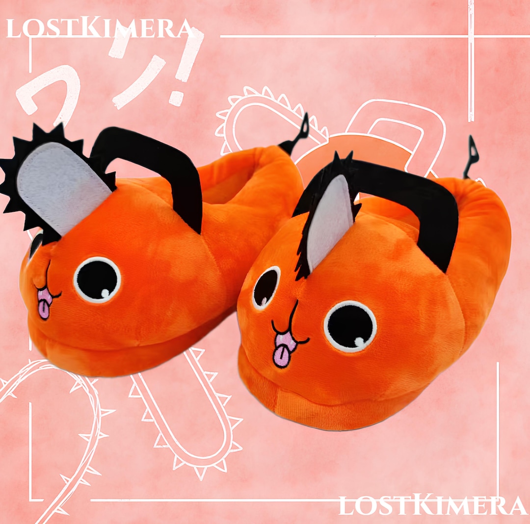 Anime Cute Chainsaw Man Pochita Slippers,anime Warm Cute Pelush ...