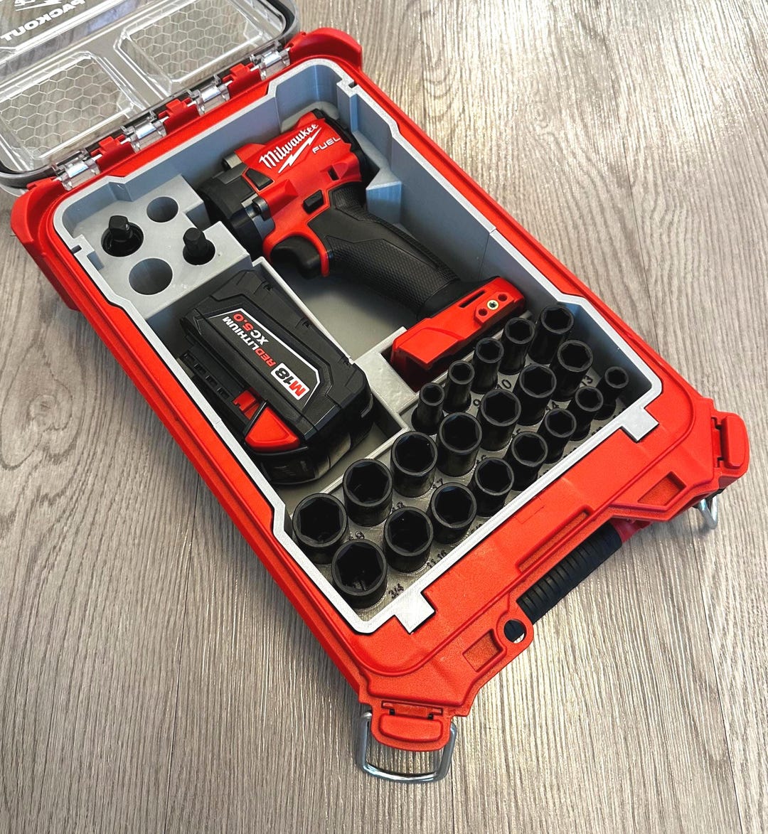Milwaukee M18 3/8" Compact Impact PACKOUT Insert W/ Socket Organizer - Etsy