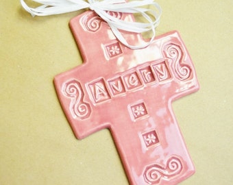 Personalized clay Cross medium size | Etsy