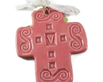Personalized clay Cross medium size | Etsy