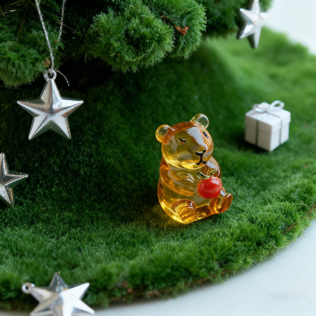 Handmade Glass Capybara Figurine | Mini Crystal Animal Ornament for ...