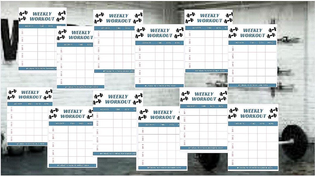 Digital Workout Calendar 2025, Time, Sets, Reps, Animated - Etsy