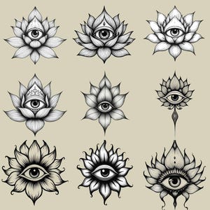 Mystic Eye of Lotus – 23 Sacred Vector Graphics | Third Eye PNG ...