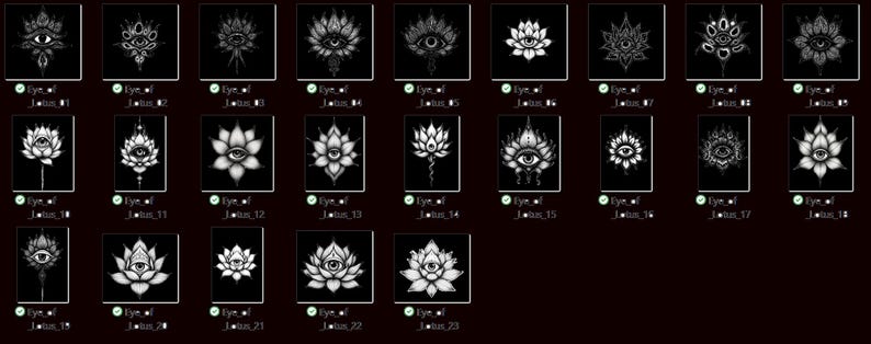 Mystic Eye of Lotus – 23 Sacred Vector Graphics | Third Eye PNG ...