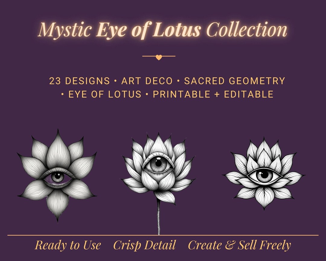 Mystic Eye of Lotus – 23 Sacred Vector Graphics | Third Eye PNG ...
