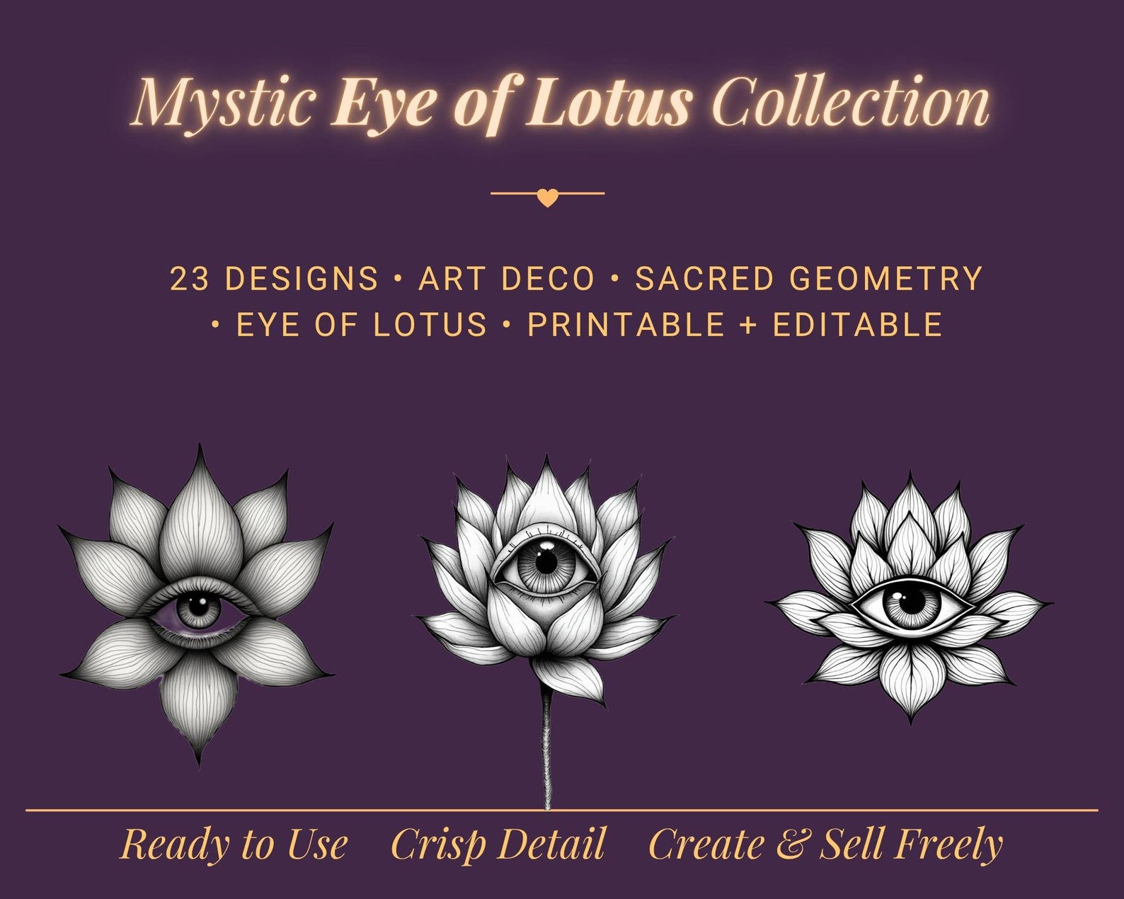 Mystic Eye of Lotus – 23 Sacred Vector Graphics | Third Eye PNG ...