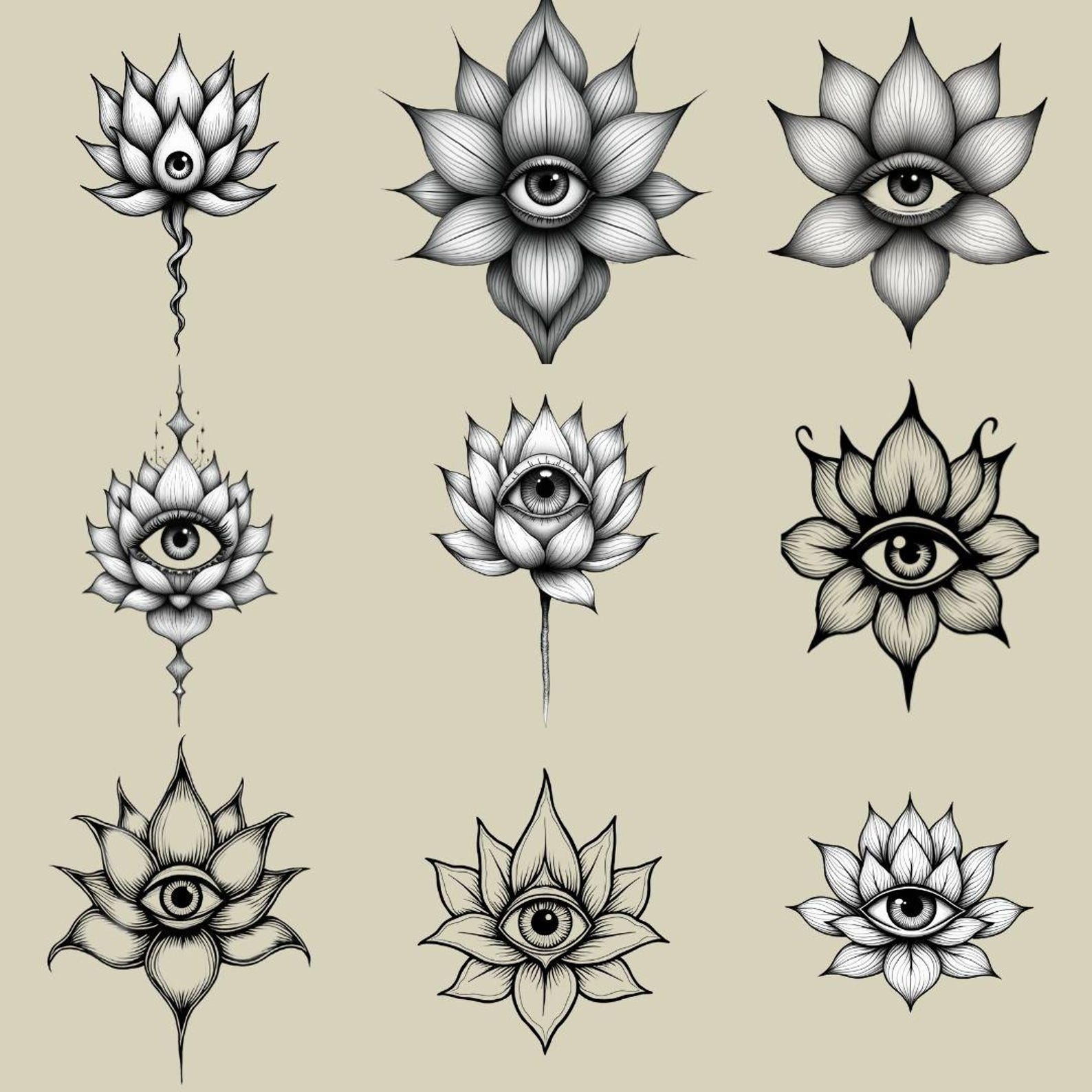 Mystic Eye of Lotus – 23 Sacred Vector Graphics | Third Eye PNG ...