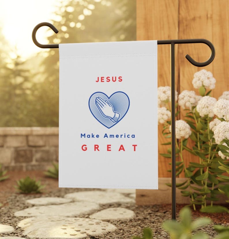 Religious Banner, Christian Jesus Flag for Patriotic Home Decor, USA ...