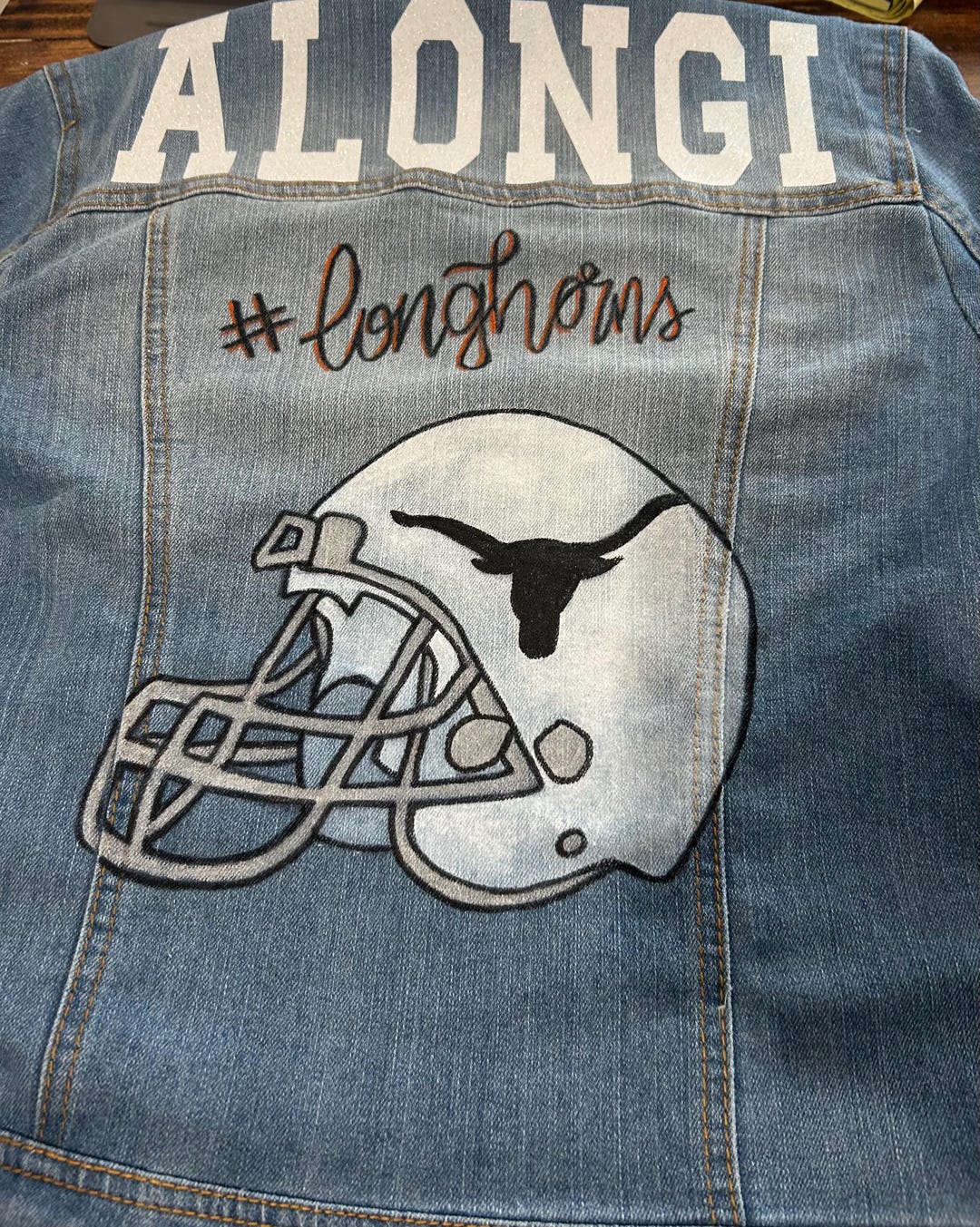 Customized Jean Jacket, Sports Team Jacket, Tailgating, Hand Painted ...