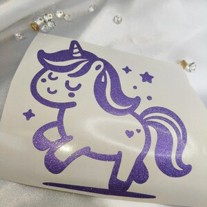 Car Sticker JDM Cute Happy Unicorn 10cm Long | Glitter Vinyl | Sparkle ...