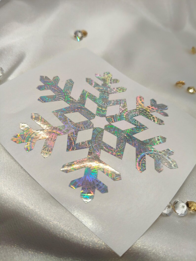 Rainbow Snowflake Sticker: Holographic Mandala Vinyl Decal (10cm) - Etsy