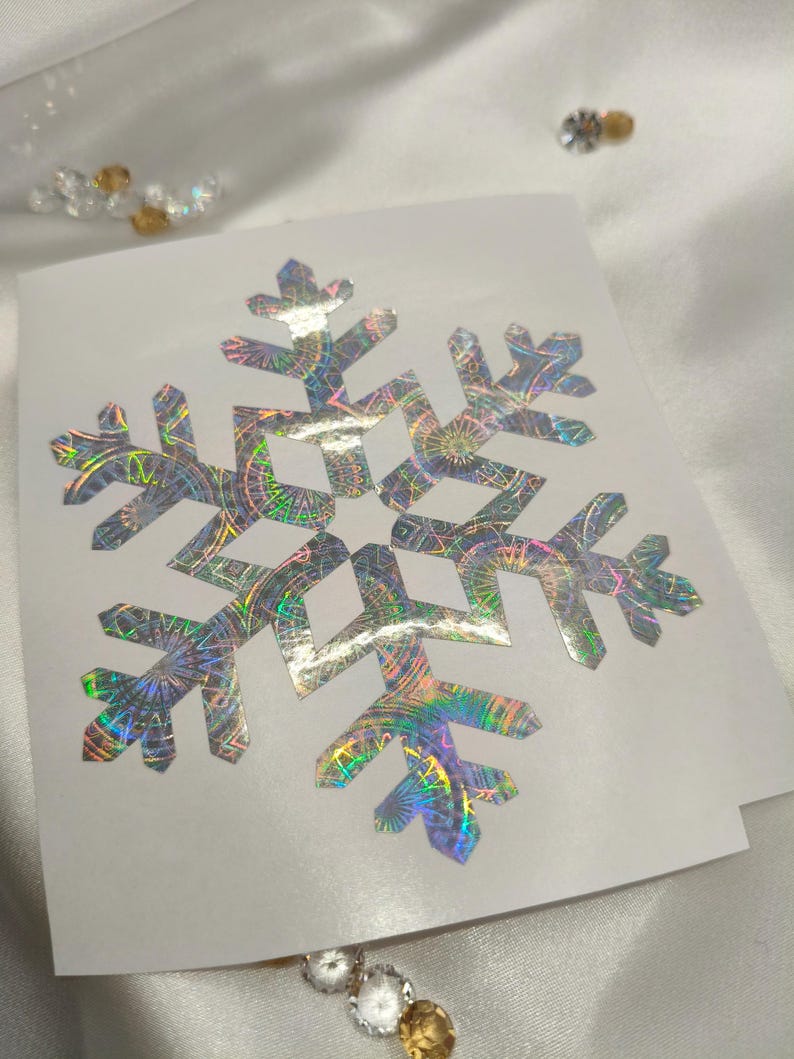 Rainbow Snowflake Sticker: Holographic Mandala Vinyl Decal (10cm) - Etsy
