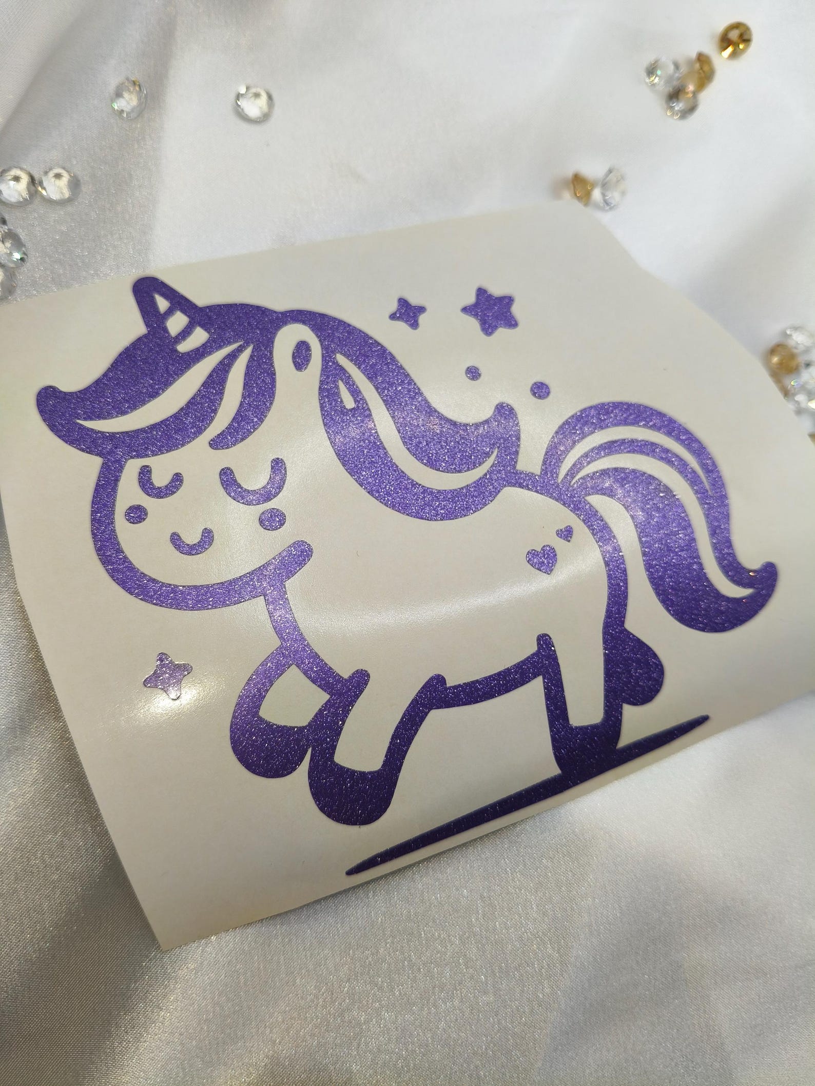 Car Sticker JDM Cute Happy Unicorn 10cm Long | Glitter Vinyl | Sparkle ...