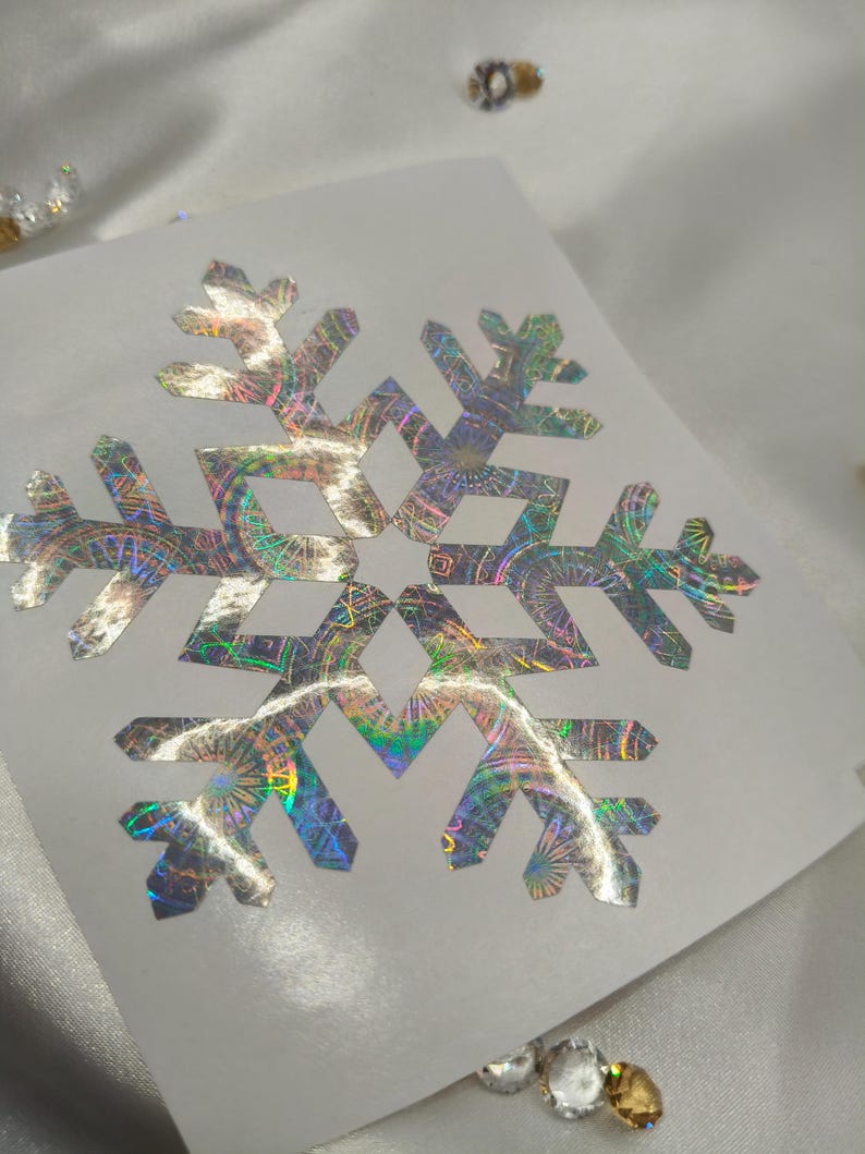 Rainbow Snowflake Sticker: Holographic Mandala Vinyl Decal (10cm) - Etsy